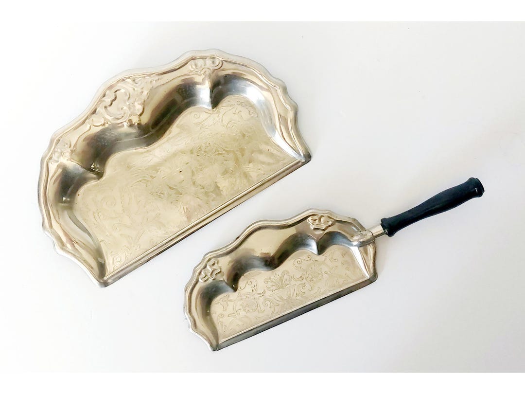 Vintage Table Crumb Catcher Set, 2 Piece Silent Butler, Vintage Tin ...