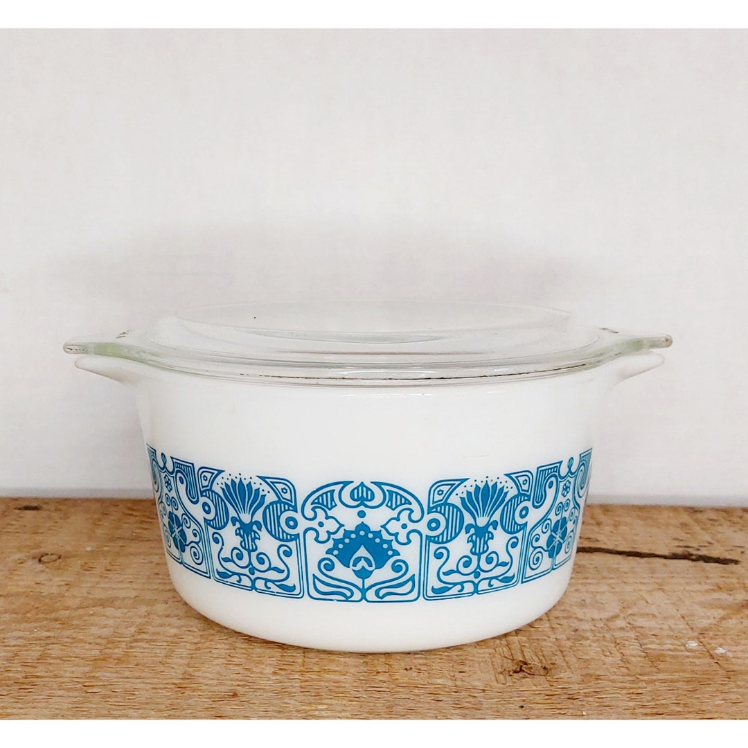 Vintage 1969 Pyrex Blue Horizon Round Casserole 473 With Lid, 1 Qt - Etsy