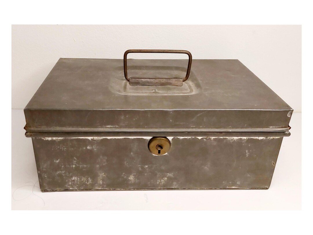 Vintage Metal Bank Lock Box - No Key - Etsy