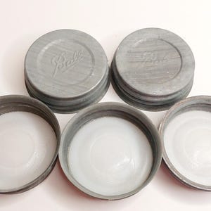 Vintage Zinc Lids With Glass Inserts Set of 5 - Etsy