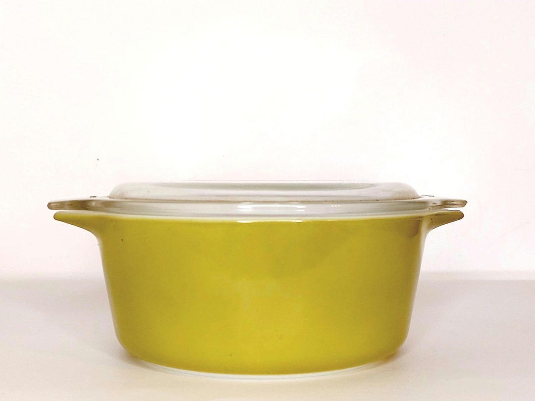 Vintage Verde Green PYREX Casserole Baking Dish W/ Clear Glass Cover, 1 ...