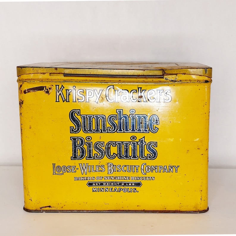 1930s Sunshine Biscuits Tin, Yellow Loose Wiles Company - Etsy