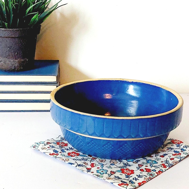 Blue Yellow Ware Pottery - Etsy