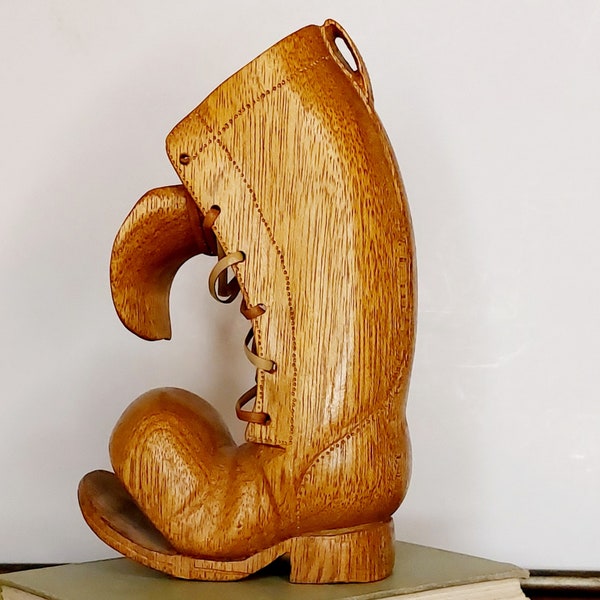 Carved Wood Boot - Etsy