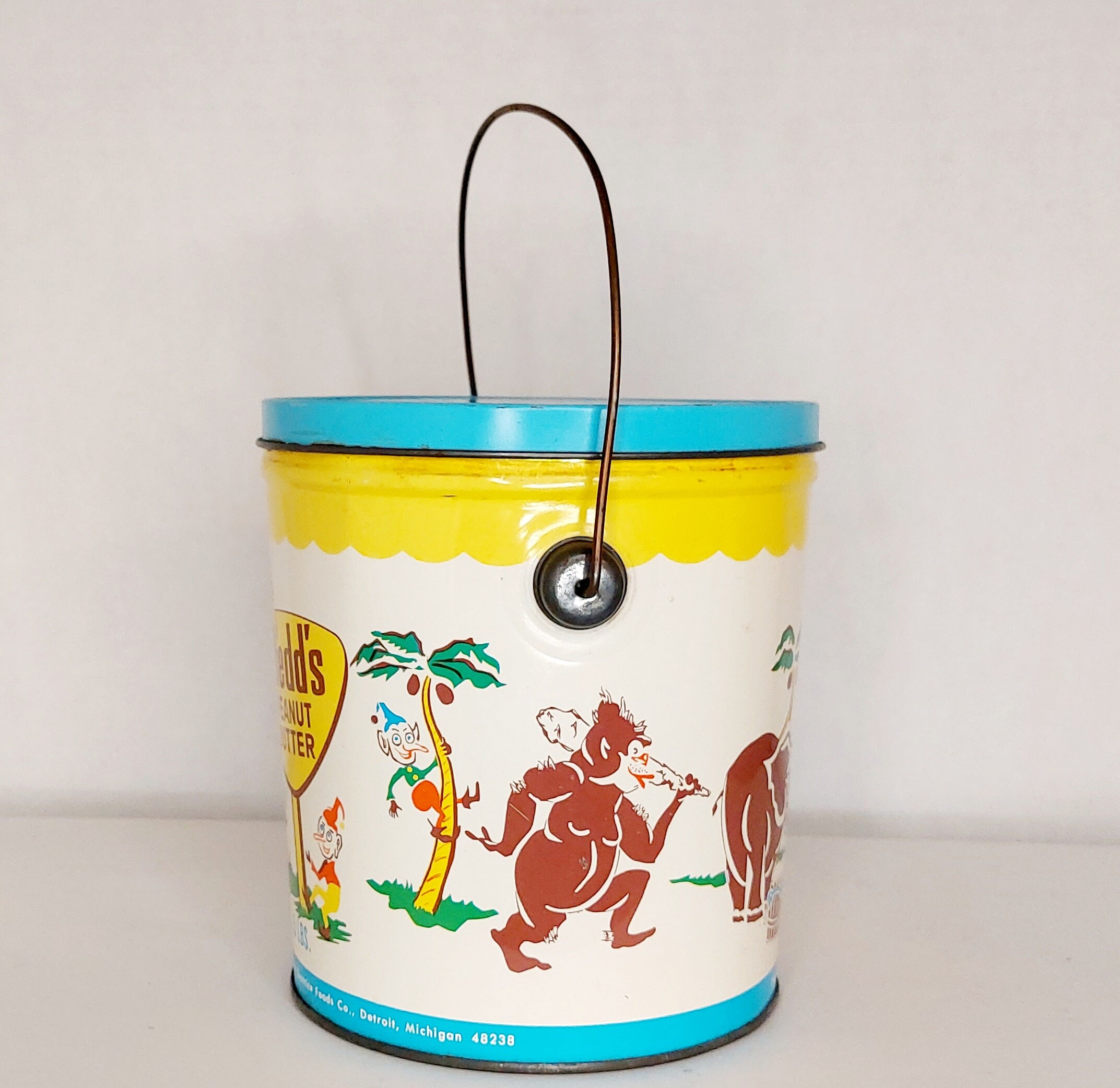 Vintage 1950s Shedd's Peanut Butter 5 Pound Tin Advertising Collectible ...