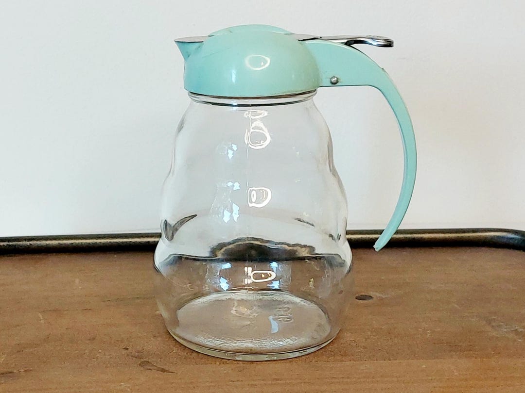 1950s Aqua Dripcut Beehive Glass Syrup Dispenser, Diner Syrup Honey ...