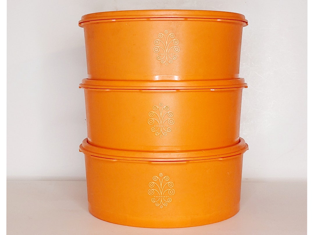 Vintage 1970s Retro Tupperware Servalier Stacking Orange Set of 3 ...