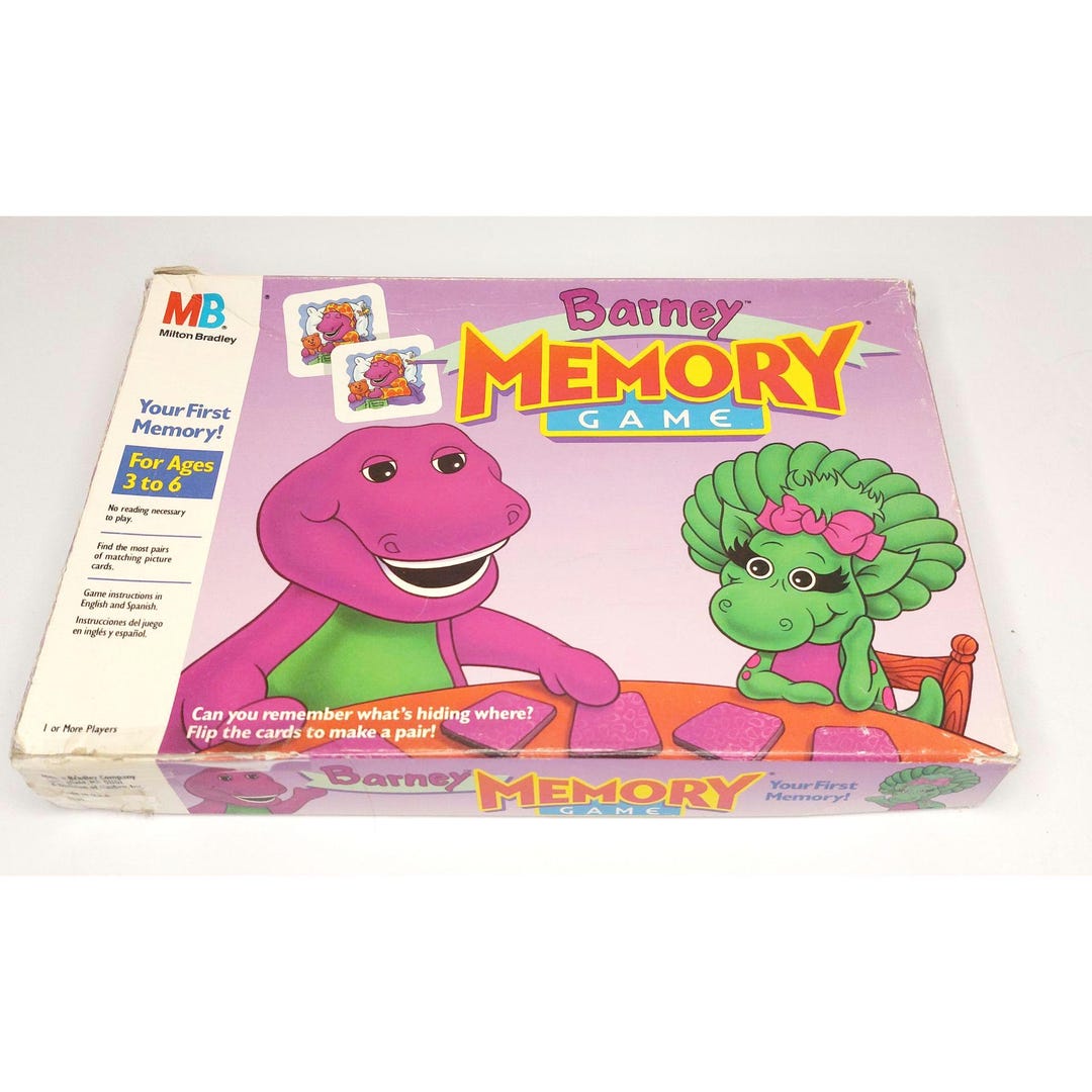 Vintage 1993 Barney Memory Game Milton Bradley COMPLETE Matching ...