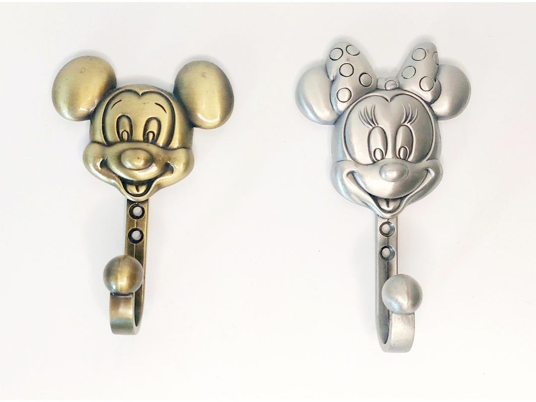 Vintage Disney Brass Mickey Mouse or Minnie Mouse Pewter Wall Coat ...