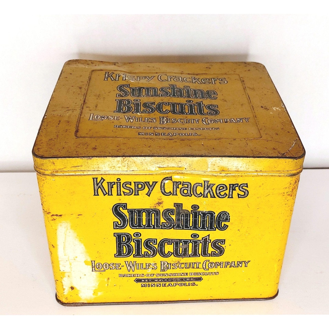 1930s Sunshine Biscuits Tin, Yellow Loose Wiles Company - Etsy