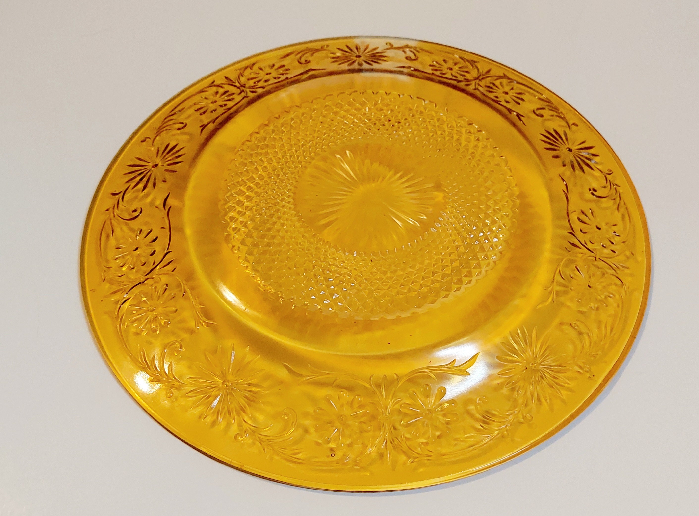 Midcentury Tiara Indiana Amber Glass Meat Platter Depression Glass 11 1 ...