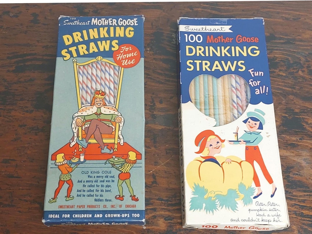 Vintage 1950s Mother Goose Sweetheart Drinking Straws 2 Boxes - Etsy