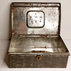 Vintage Metal Bank Lock Box - No Key - Etsy
