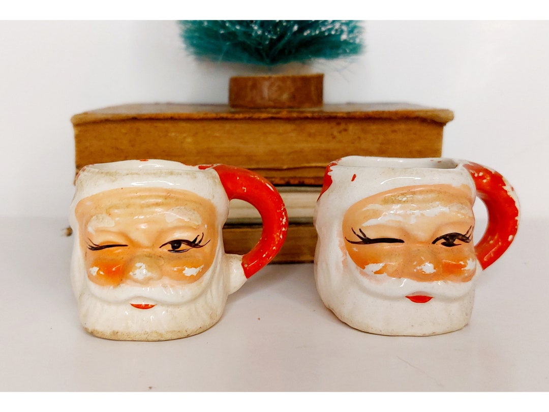 Midcentury Miniature Ceramic Winking Santa Mug Vintage - Etsy