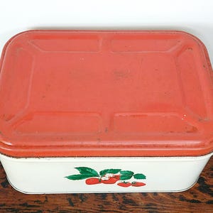 Vintage 1950s Parker Metal Tin Strawberry Decorated Bread Box - Etsy