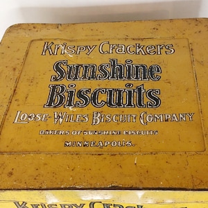 1930s Sunshine Biscuits Tin, Yellow Loose Wiles Company - Etsy