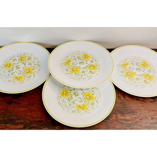 Yellow Floral Plates - Etsy