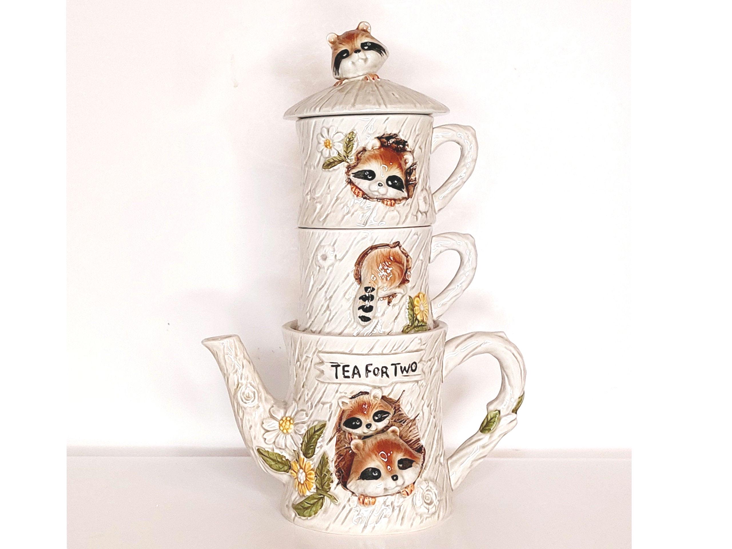 Vintage Marks and Rosenfeld Enesco Stacking Tea Set for 2 Vintage Marks and Rosenfeld Enesco Stacking Tea Set for 2