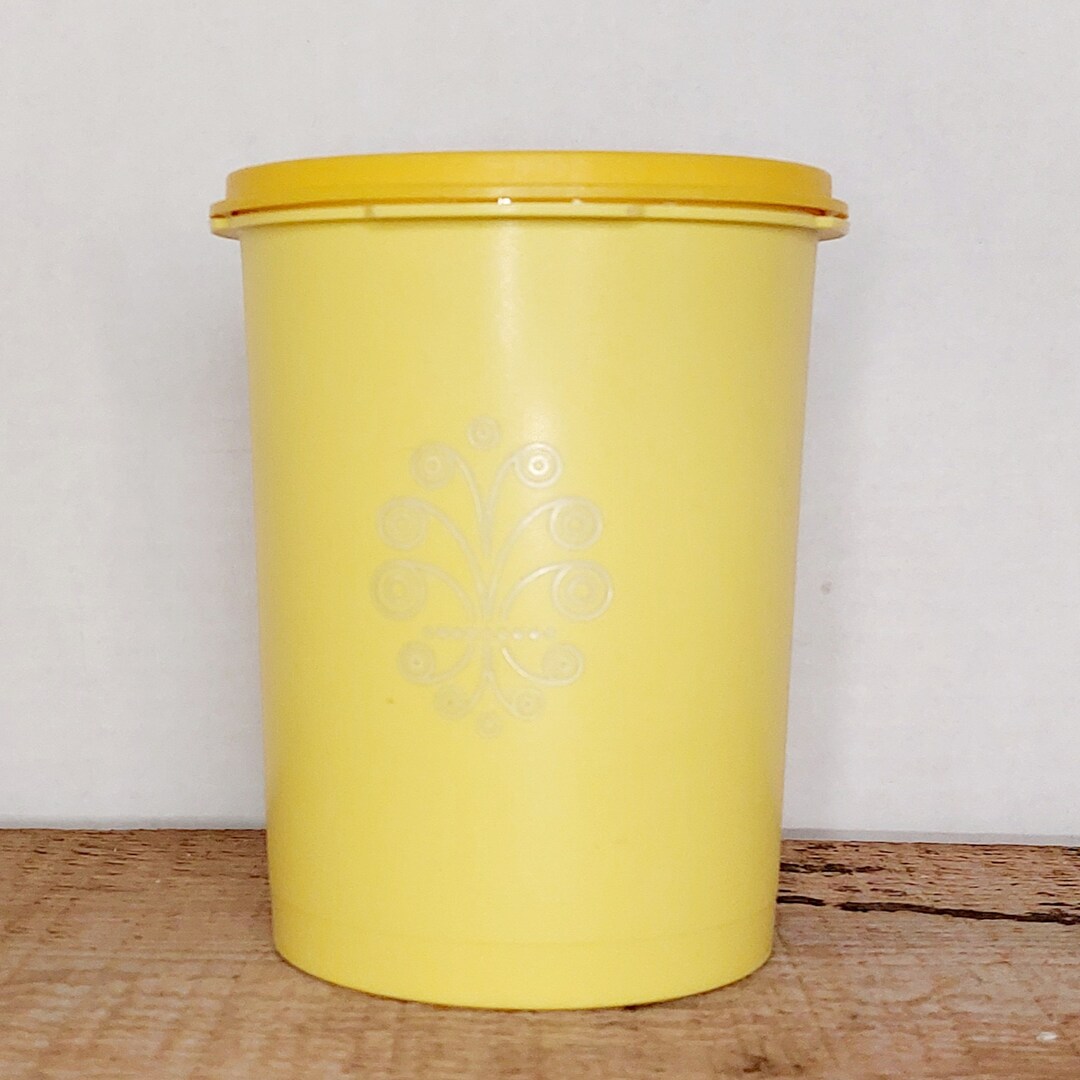 Vintage Yellow Tupperware Servalier Canister - Etsy