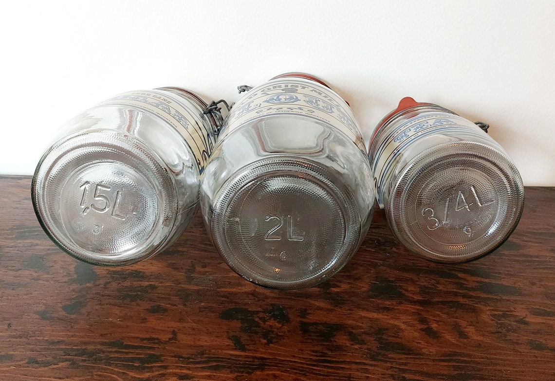 Vintage Tradewind Imports Glass Canister Counter Top Flour Sugar Tea ...