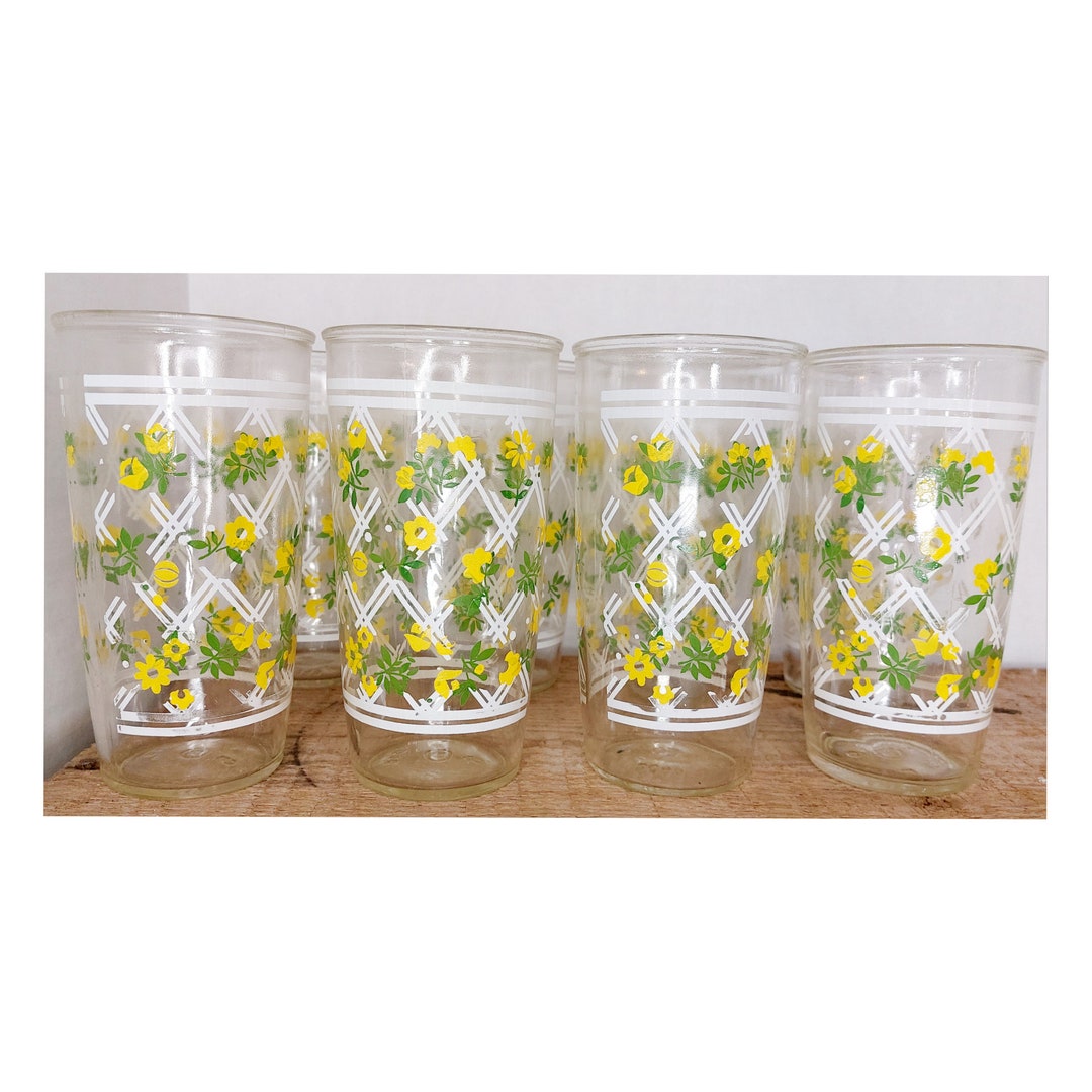 Vintage 1960s Brockway Glass Tumblers Set of 8, Penn Maid Sour Cream ...