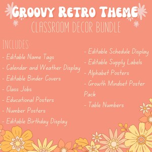 Groovy Retro Theme: Classroom Decor Bundle, Printable and Editable ...