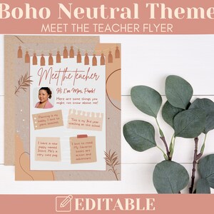 Boho Neutral Theme: Classroom Decor Bundle, Editable and Printable ...