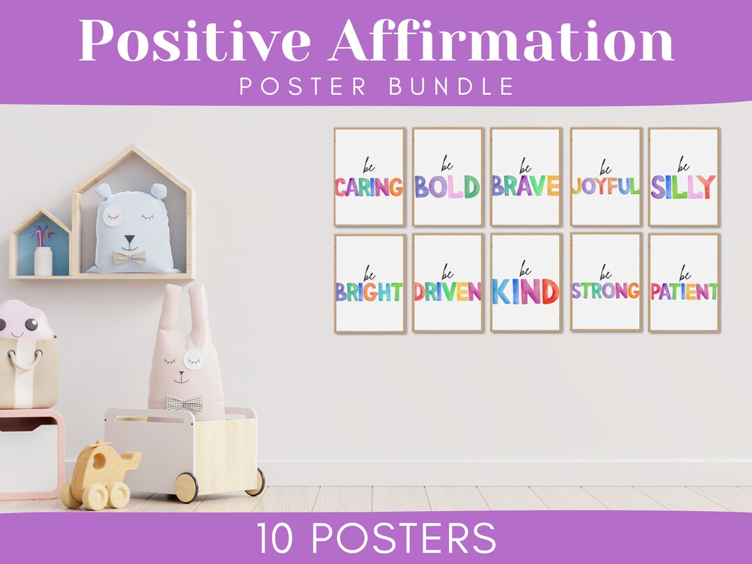 Positive Affirmation Poster Bundle, Growth Mindset, Printable Decor ...