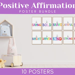 Positive Affirmation Poster Bundle, Growth Mindset, Printable Decor ...