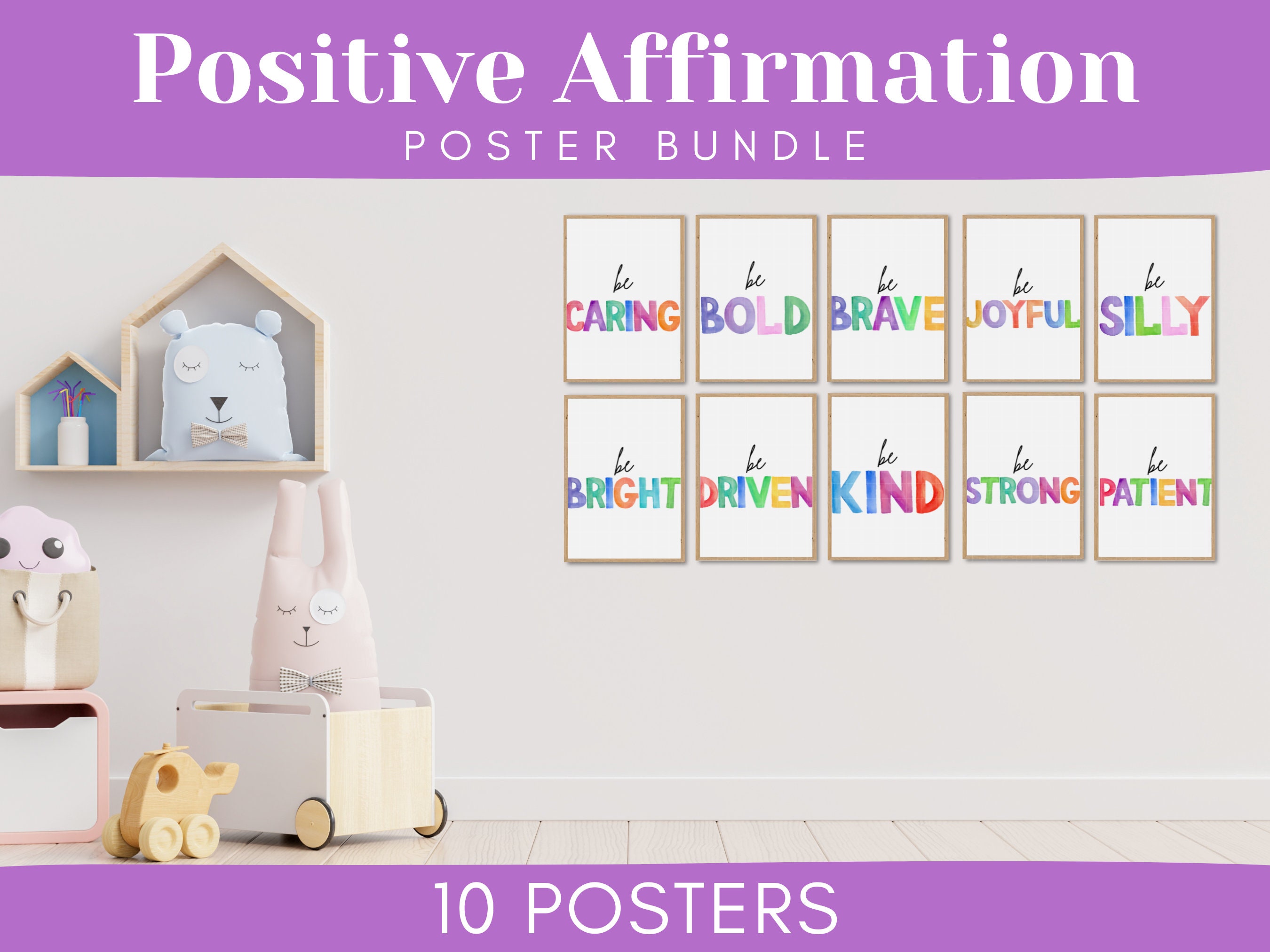 Positive Affirmation Poster Bundle, Growth Mindset, Printable Decor ...