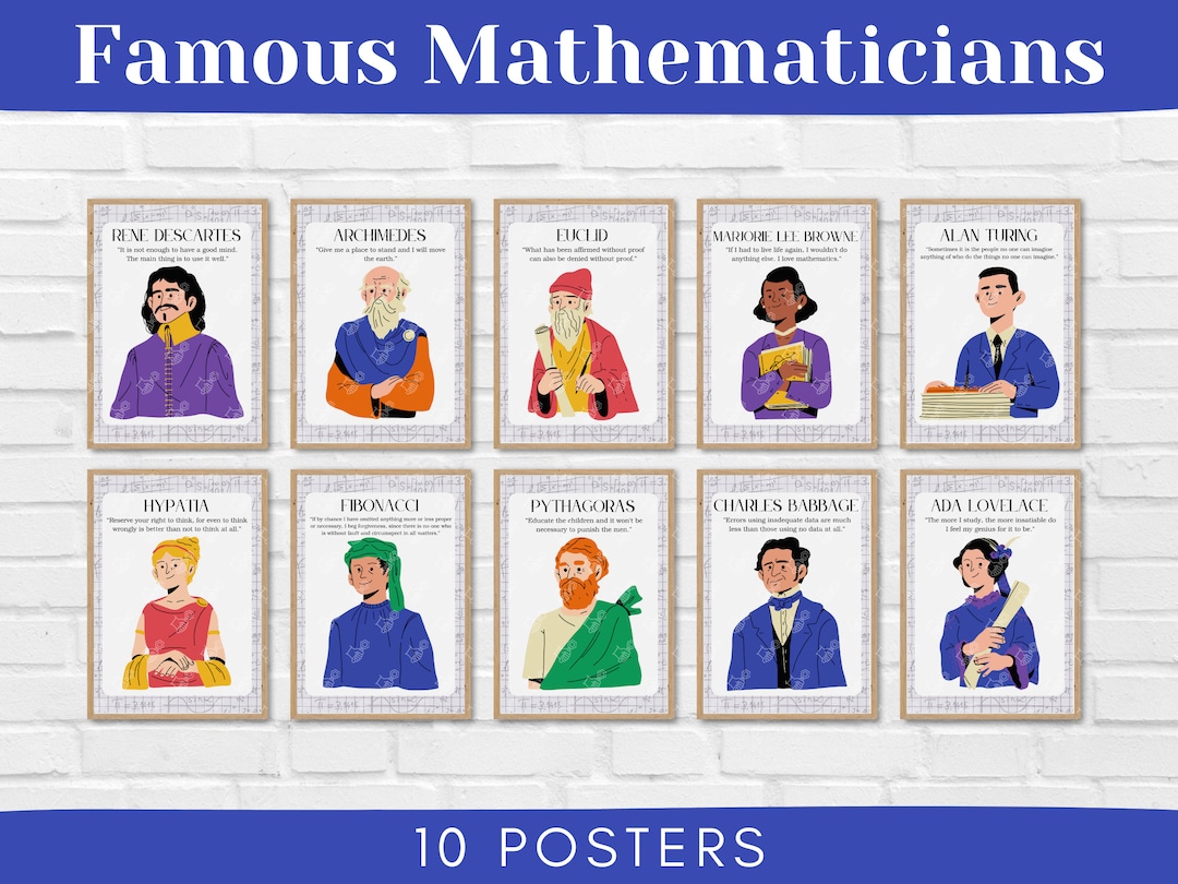 Famous Mathematicians Posters, Classroom Decor, Printable Classroom ...