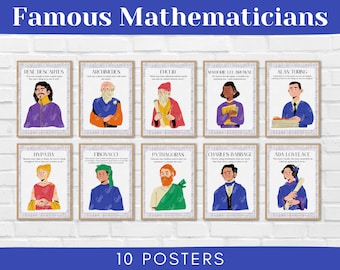 Famous Mathematicians Posters - Etsy UK