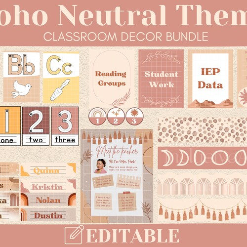 Groovy Retro Theme: Classroom Decor Bundle Printable and - Etsy