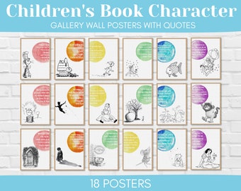 Printable Children's Book Character Gallery Wall Poster Bundle ...