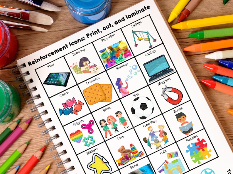 Editable Visual Schedule and Token Board Tabbed Flip Book - Etsy Israel