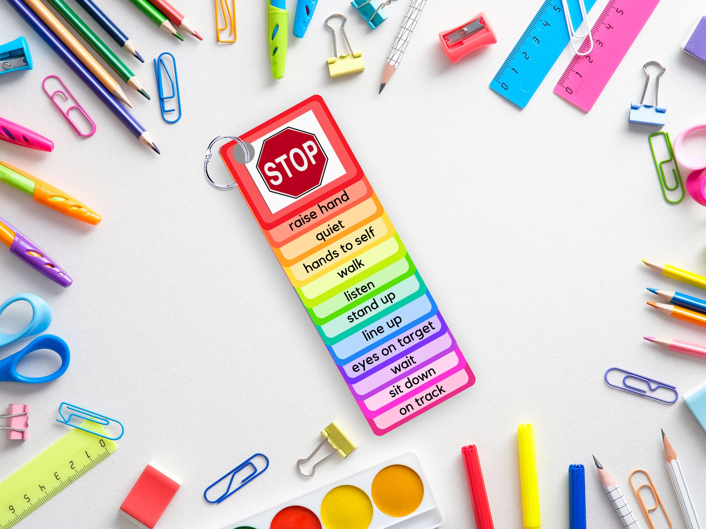 Rainbow Tiered Lanyard Visuals 2.0 Special Education Resource/tool ...