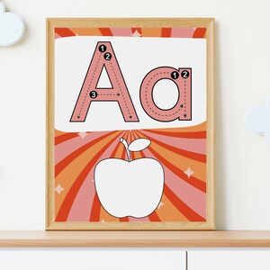 Groovy Retro Alphabet Posters, Printable Classroom Decor, Instant ...
