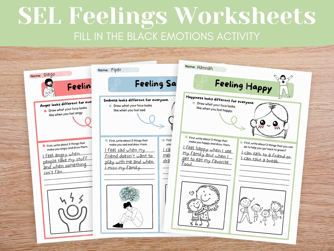 Social Emotional Feelings Worksheet and Activity, Emotional Regulation ...