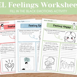 Social Emotional Feelings Worksheet and Activity Emotional - Etsy