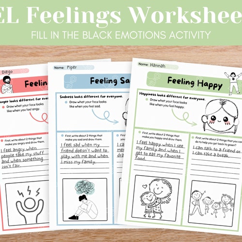 Social Emotional Feelings Worksheet and Activity Emotional - Etsy