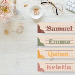 Boho Neutral Theme: Editable Name Tags, Printable Class Decor, Boho ...