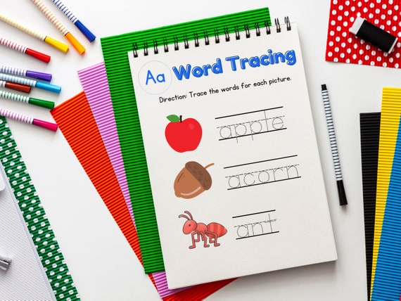 A to Z Alphabet Word Tracing Packet Tracing Worksheets - Etsy