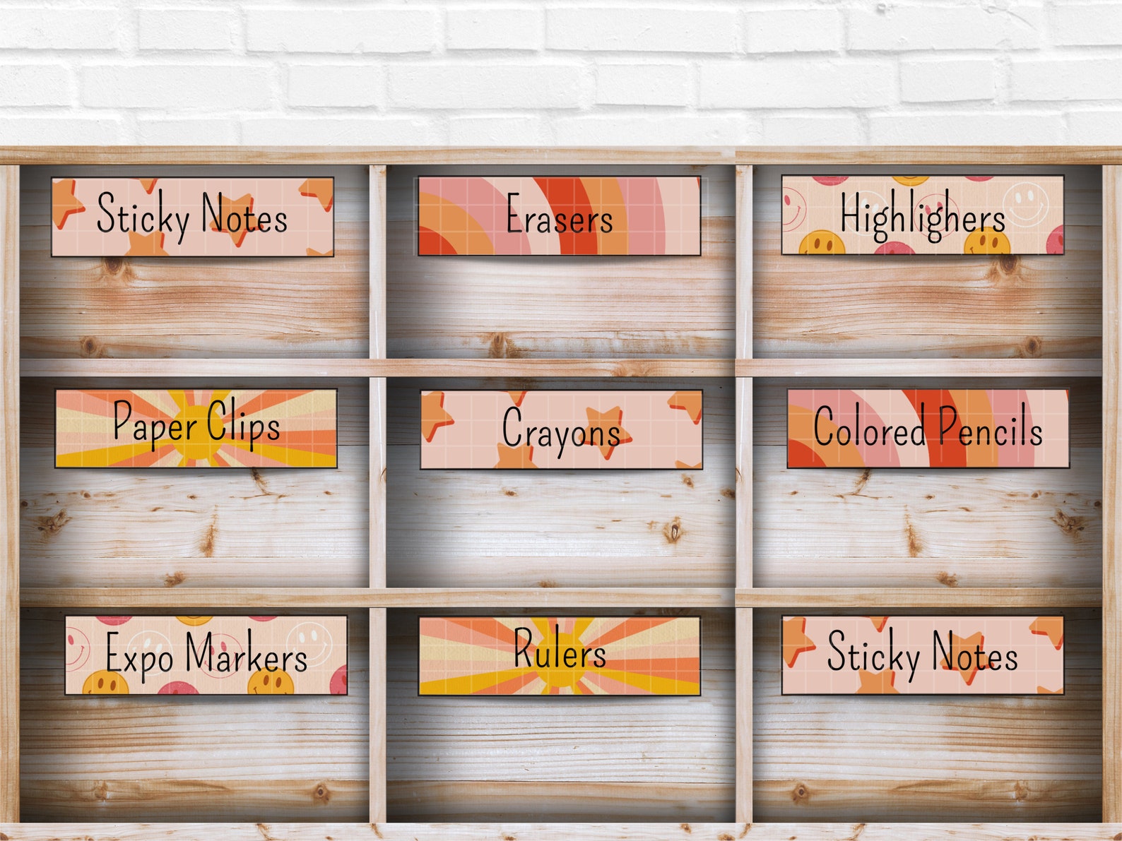 Groovy Retro Editable Supply Labels Printable Classroom - Etsy