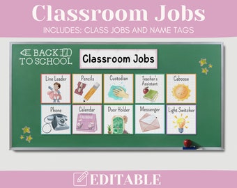 Boho Classroom Jobs Chart - Etsy