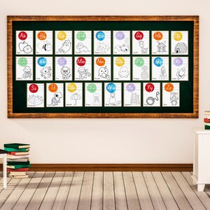 Rainbow Watercolor Theme: Alphabet Poster, Printable Classroom Decor ...