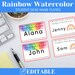 Rainbow Watercolor Theme: Classroom Decor Bundle, Editable Classroom ...