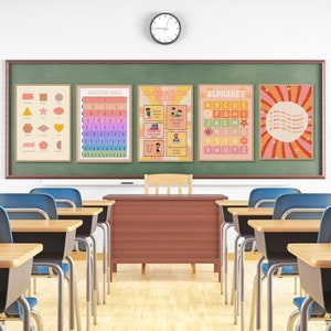 Groovy Retro Theme: Poster Bundle, Printable Classroom Decor, Instant ...