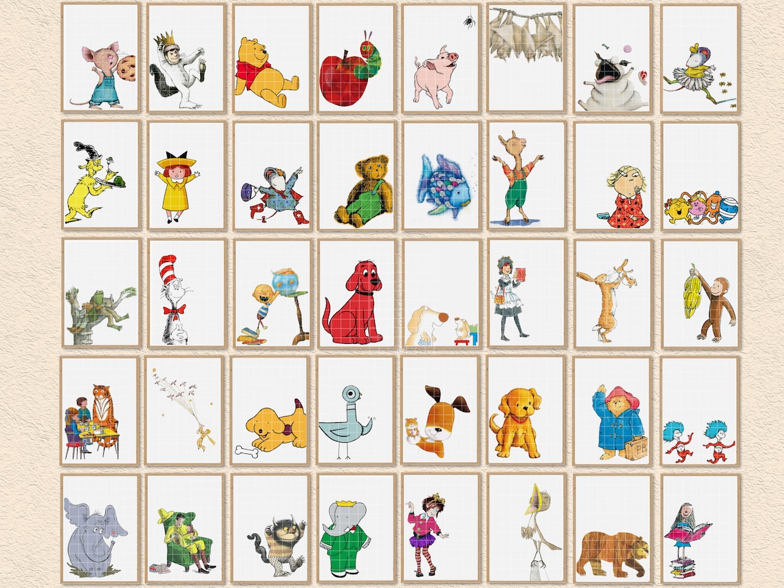 Children's Book Character Gallery Wall Poster Bundle - Etsy