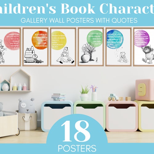 Children's Book Character Gallery Wall Posters Rainbow - Etsy