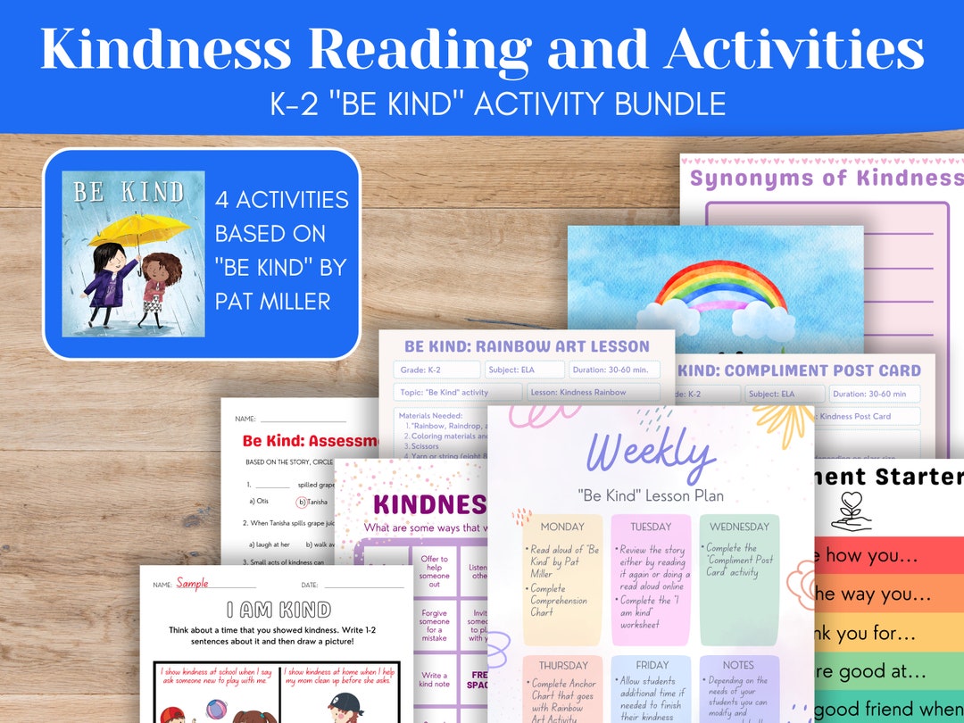 Be Kind Book Unit and Activities, Printable Classroom Materials, K-2 ...